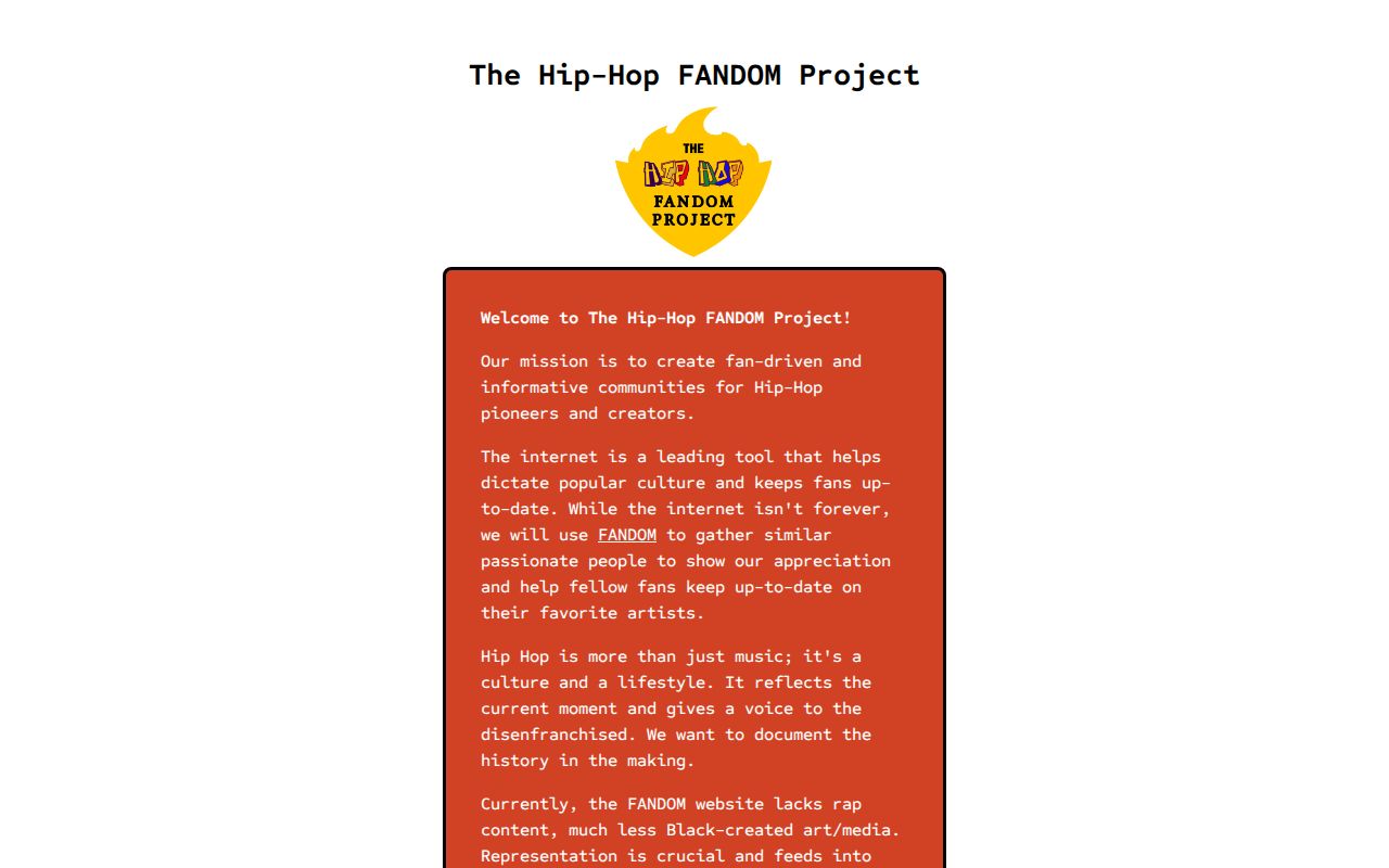 The Hip Hop FANDOM Project